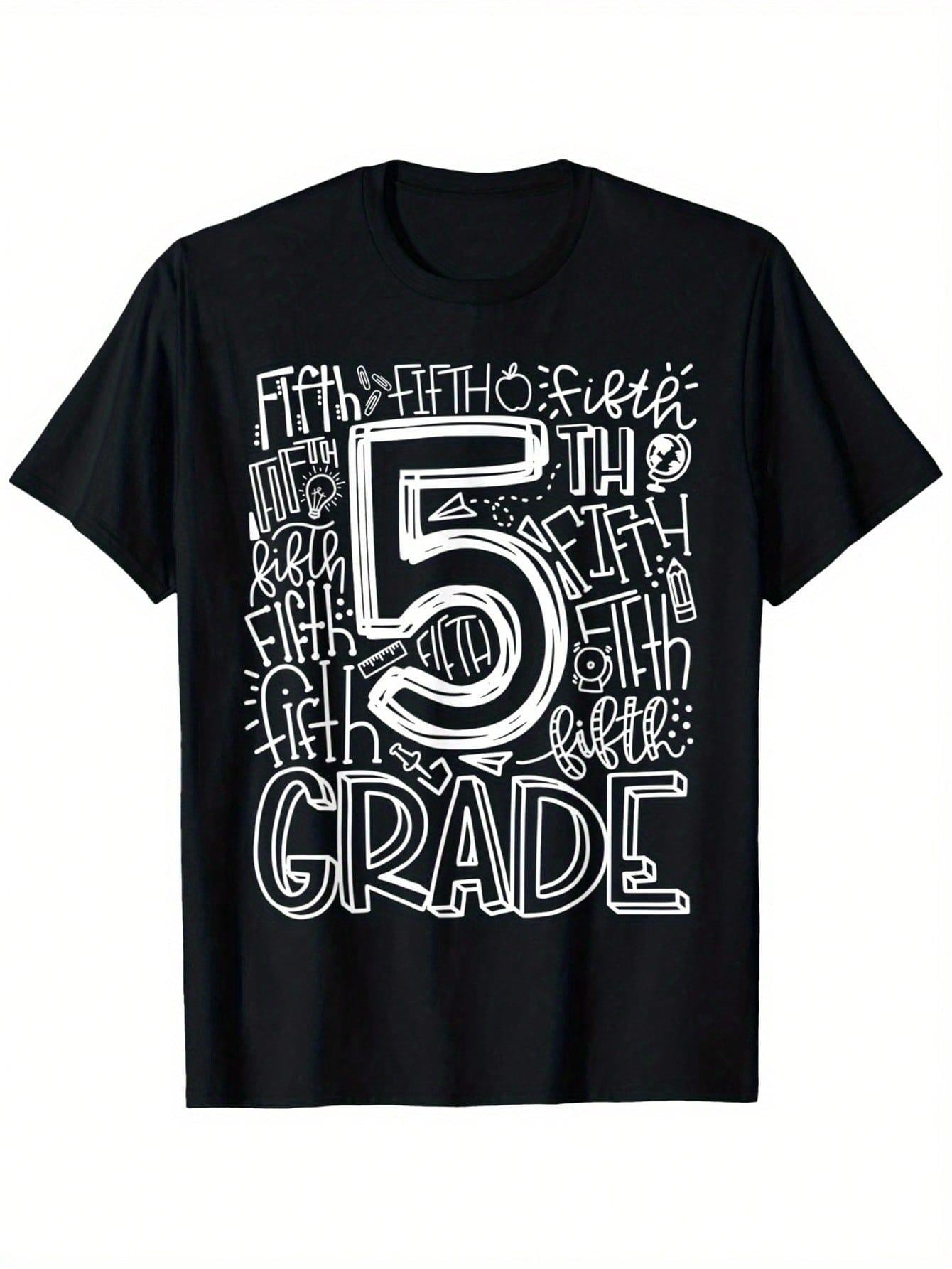 5th Grade Font 5th Grade Teacher Back To School-Shirt Men and Women ...