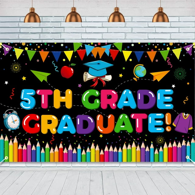 5th Grade Graduate Banner Large Size 5th Grade Graduation Backdrop ...