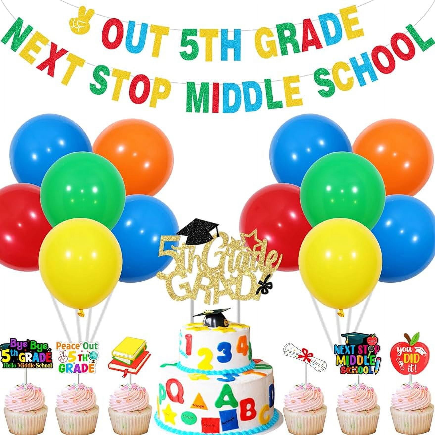 5th Grade Graduation Party Decorations Next Stop Middle School Banner ...