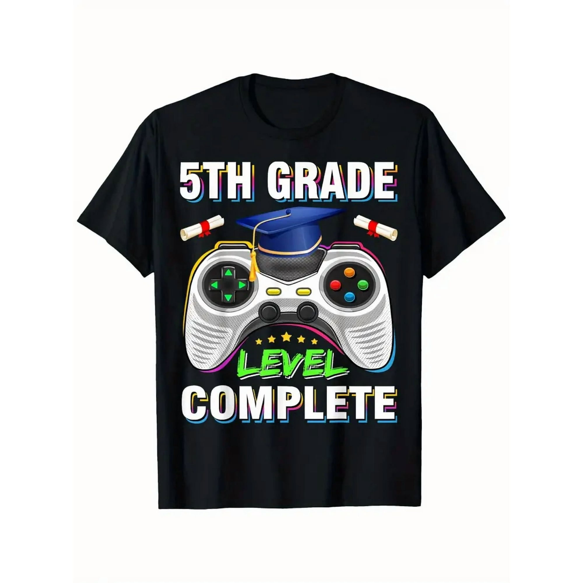 5th Grade Level Complete Graduation Gaming Class 2025 Gamer T-Shirt Fun ...