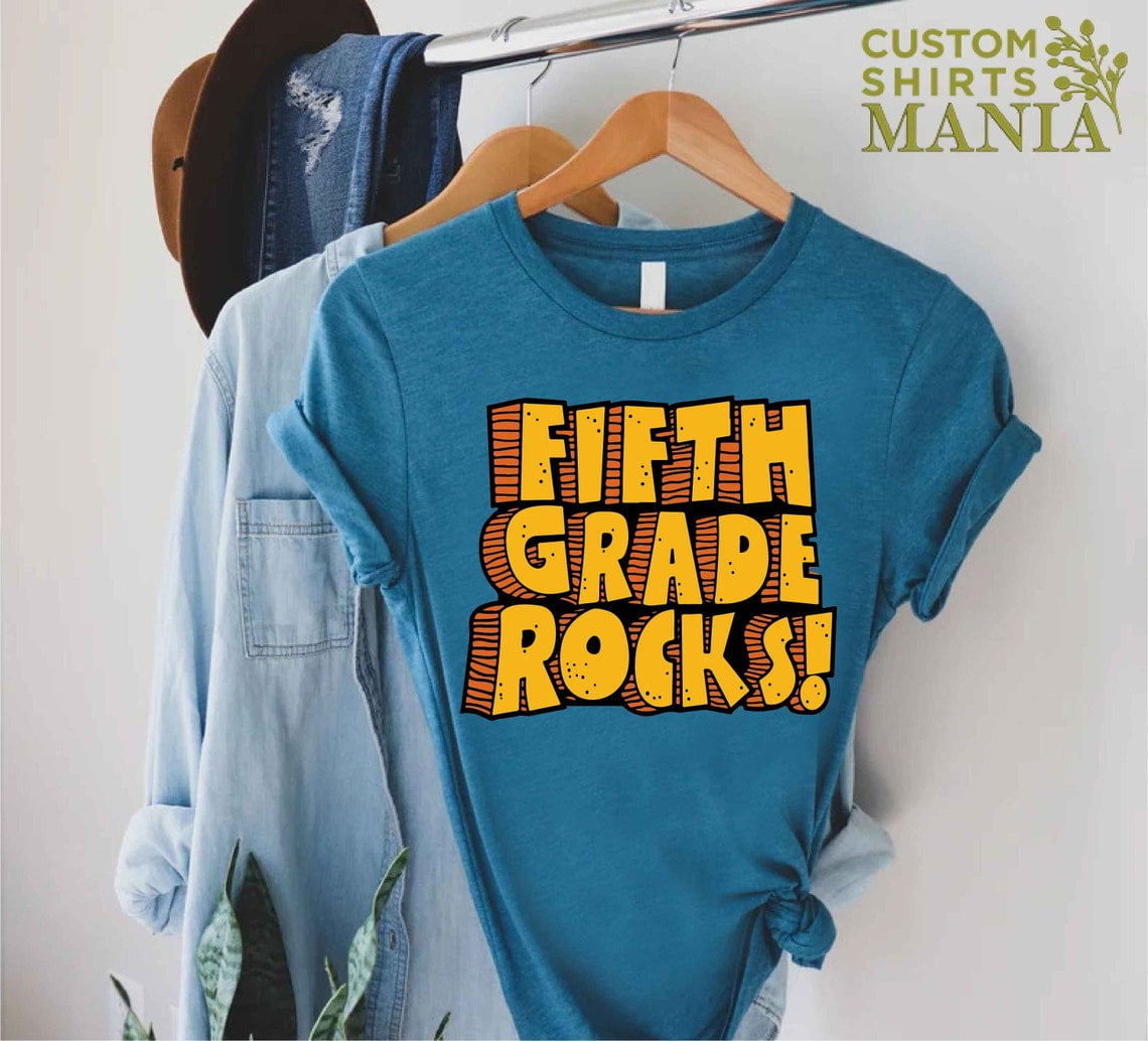 5th Grade Rocks T-shirt, 5th Grade Teacher Shirt, Fifth Grade Shirt, Back To School Gift ...