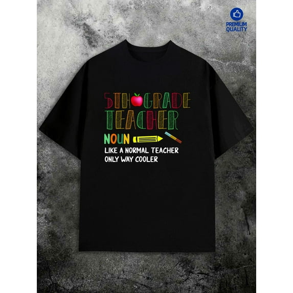 5th Grade Teacher Tee Christmas print funny t shirts men 180G 100% ...