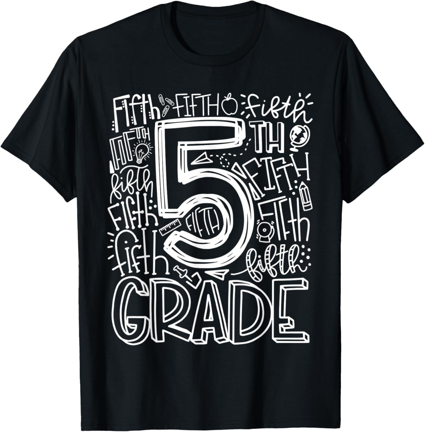 5th Grade Typography Team Fifth Grade Teacher Back To School T-Shirt ...
