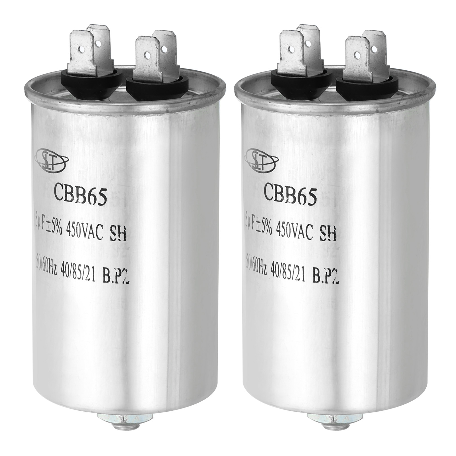 5uF 5MDF 450VAC Fan Start Capacitor,2Pcs CBB65 Circular Run Capacitor with Screws for Air ...