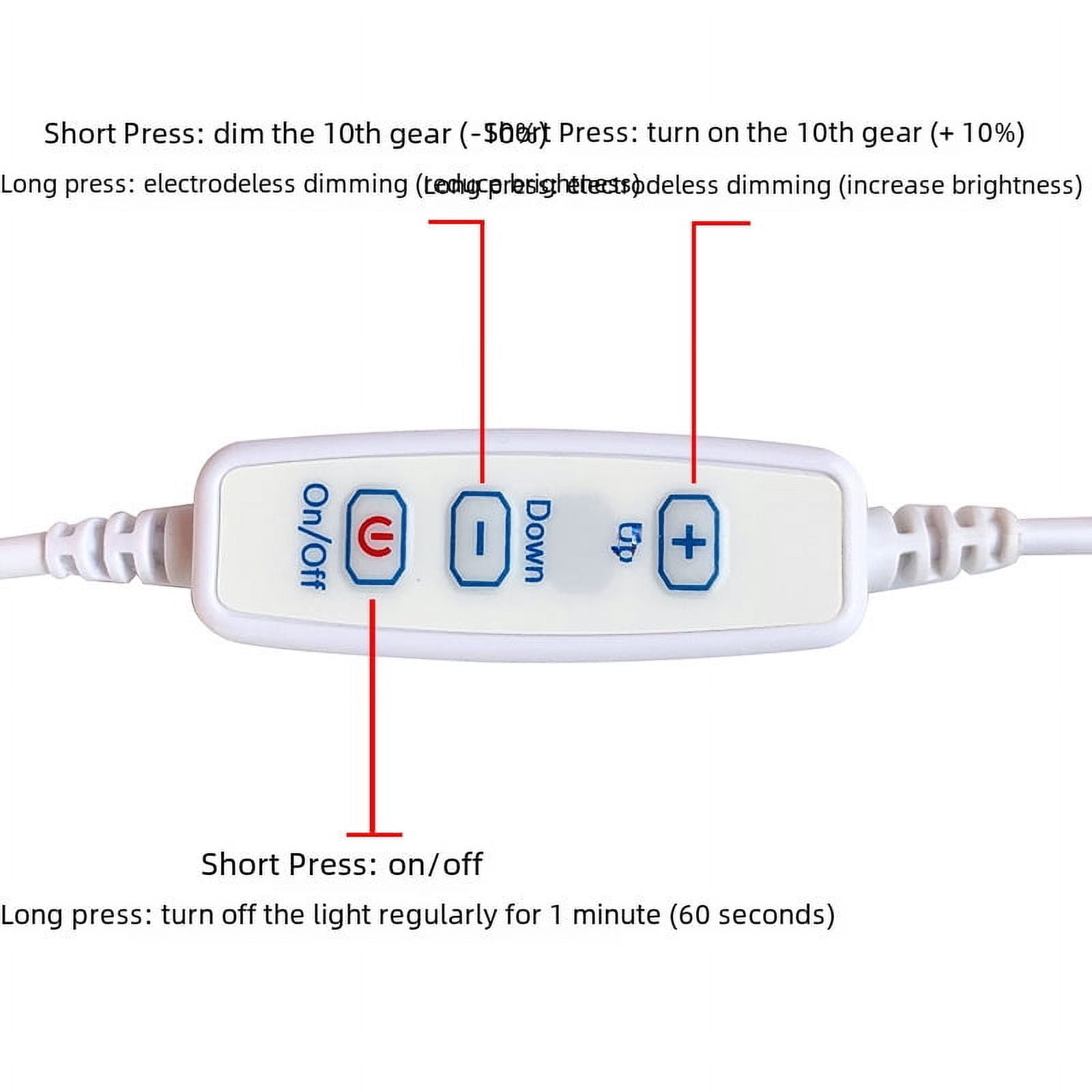 5v bright LED with line switch light dimming round ring long indoor ...