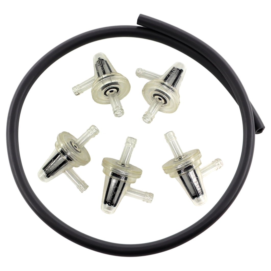 5x 1/4" Gas Right Angle Fuel Filter 90 Degree For Motorcycle Yamaha ATV ...