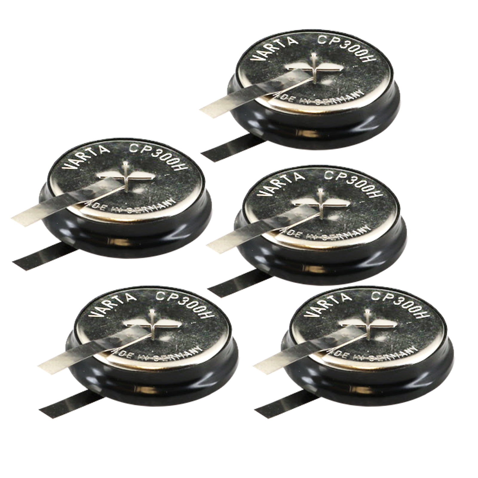 5x 1/CP300H-TABS 1.2V 300mAh NiMH Battery w/TABS for Solar, RTC, Car ...