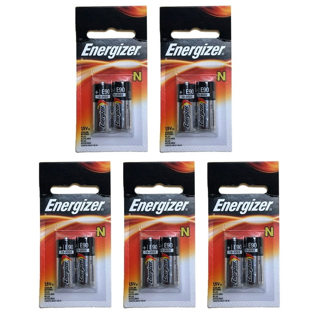 5x 2pk Energizer E90 N 1.5V Alkaline Batteries Replace LR1SG, MN9100 ...