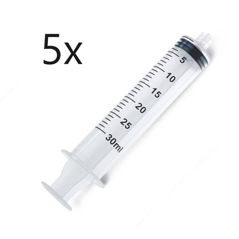 5x 30mL Syringe Luer Lock Screw-in Tip Liquid Medical Plastic Sterile ...