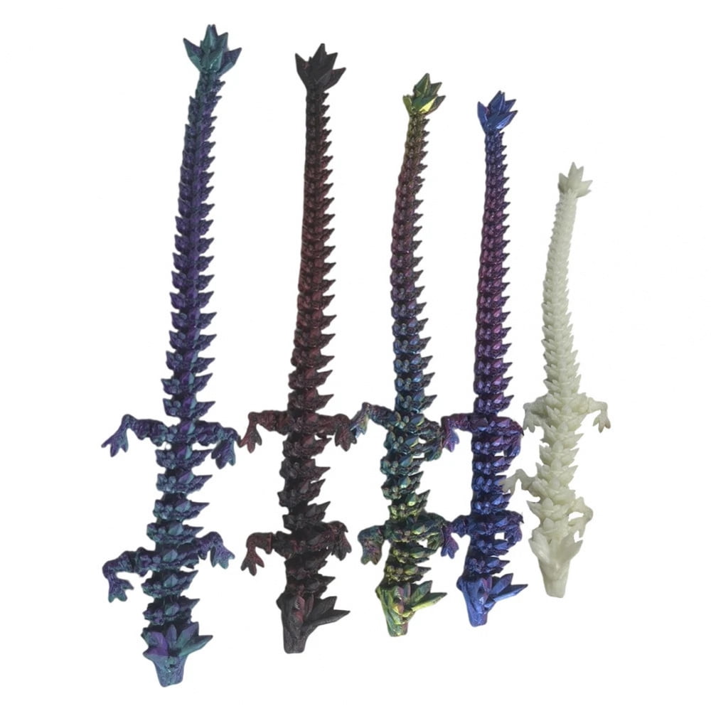 5x 3D Printed Crystal Dragon Articulated Dragon Fidget Toy Flexible ...