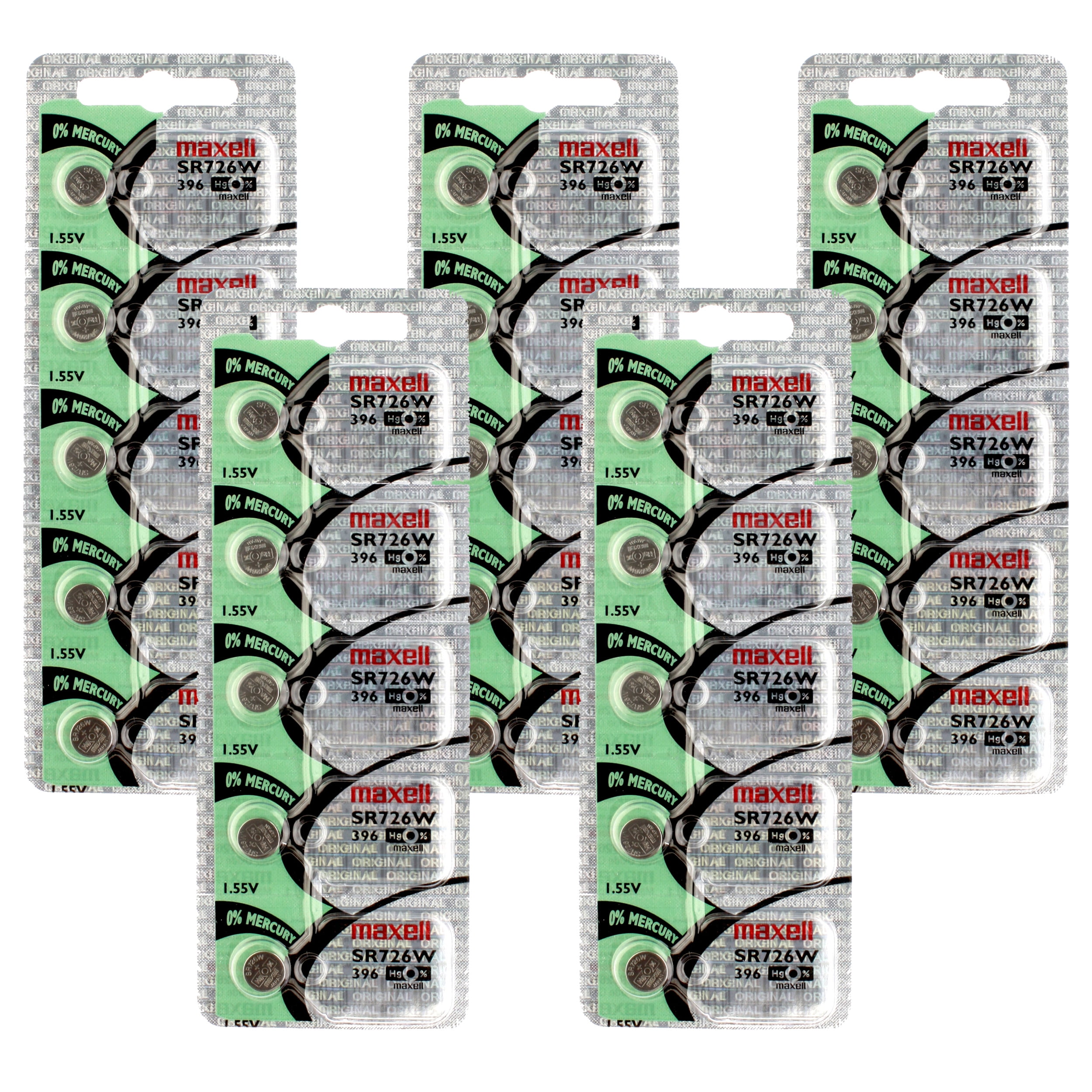 5x 5PK Maxell Silver Oxide Watch Battery SR726W High Drain Replace 396 ...