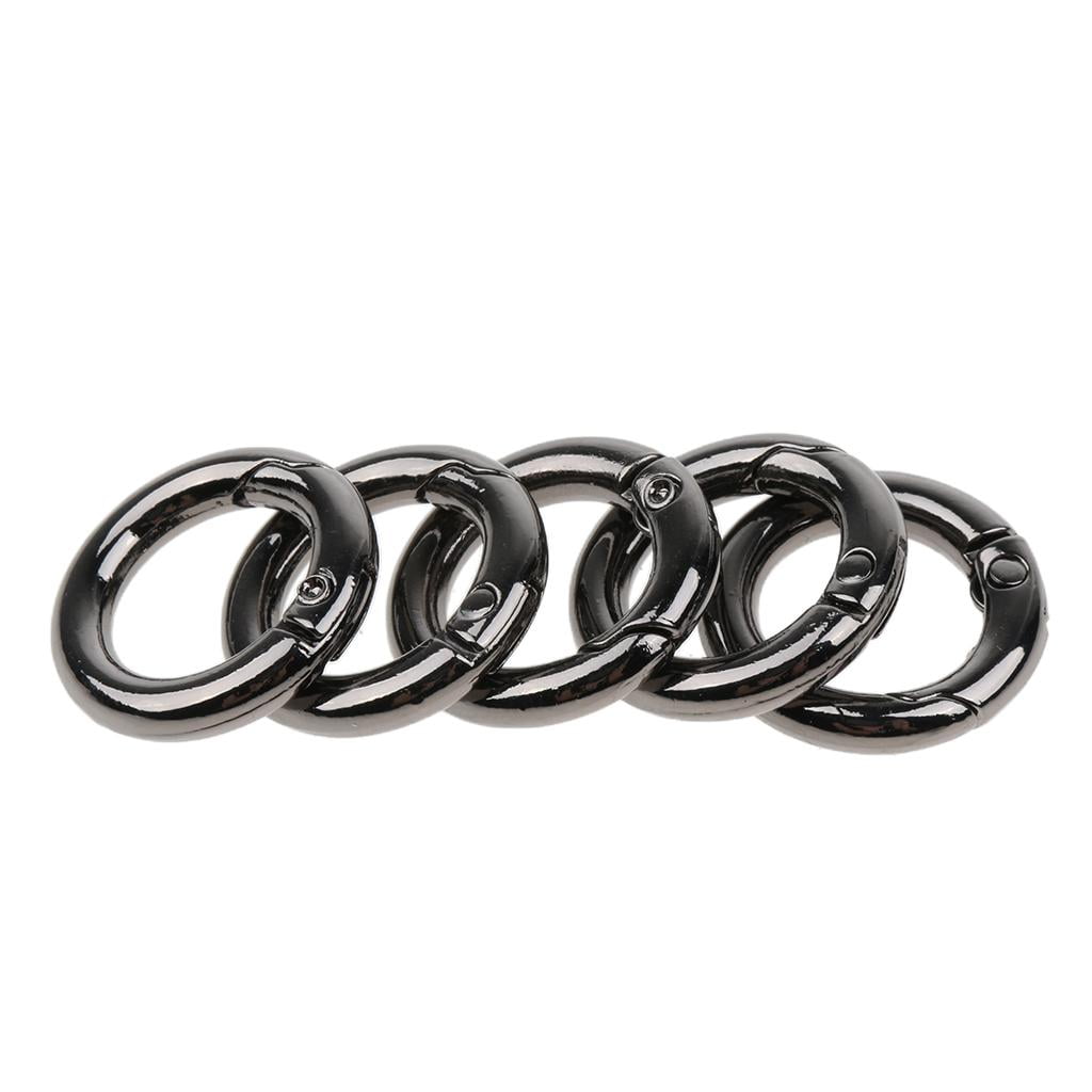 5x Alloy Round Carabiners Clips Sp s Buckles Camping Black 10mm ...