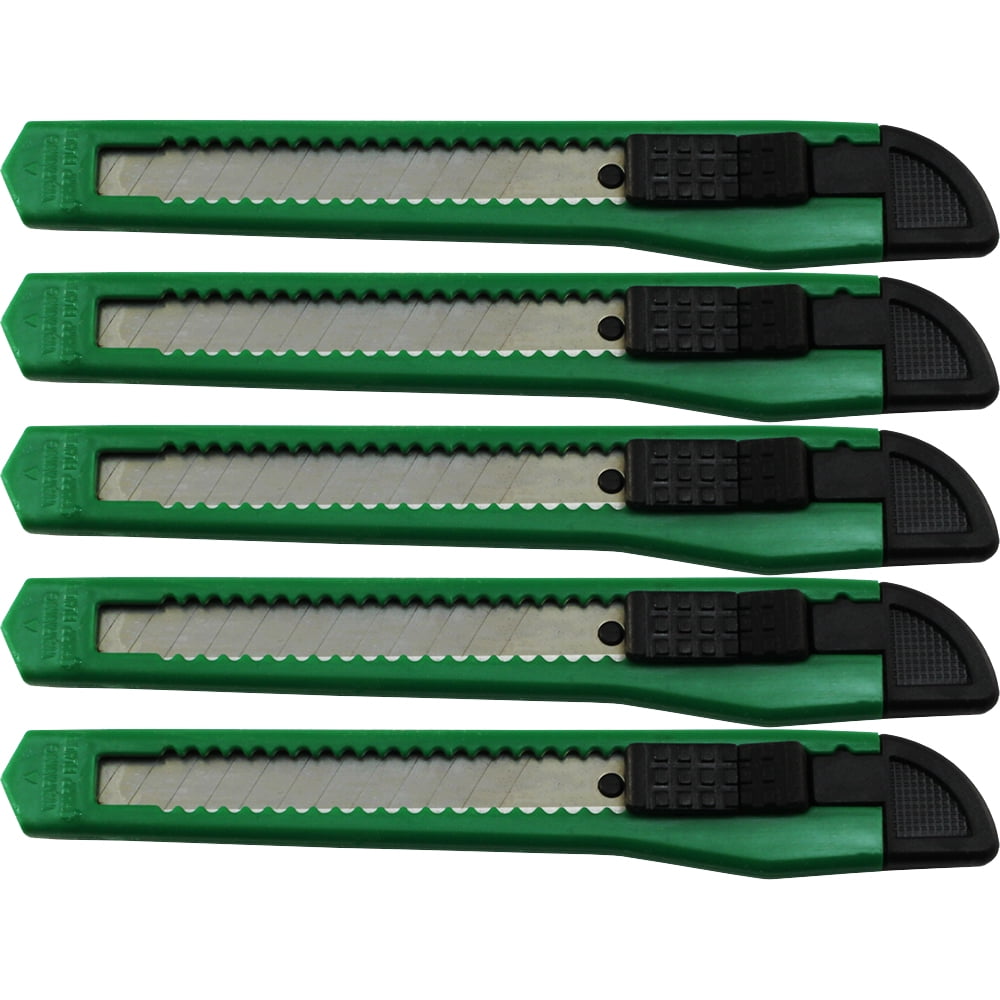 5x Bulk Small Green Utility Knife Box Cutter Snap Off Blade 9MM Blade ...