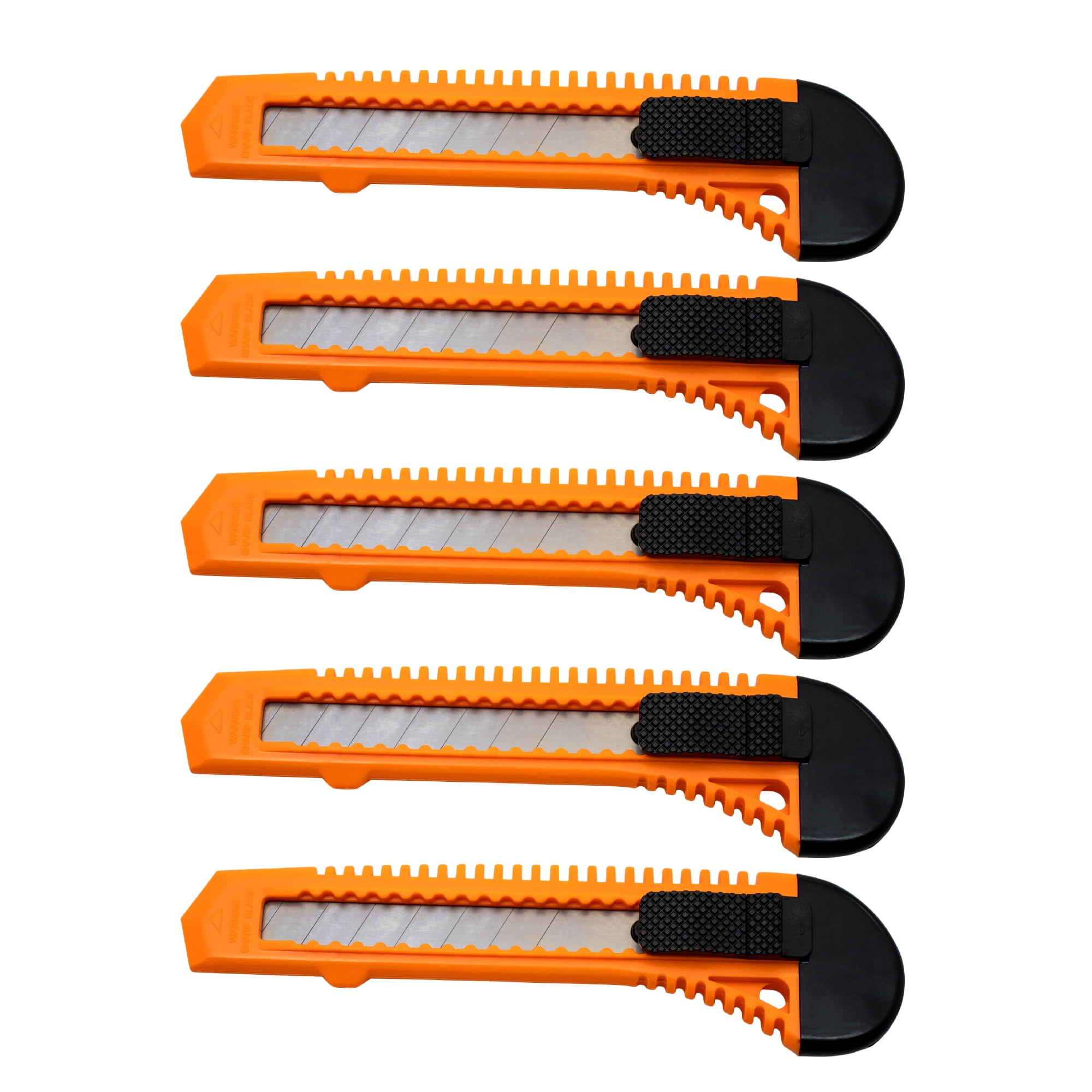 5x Bulk Utility Knife Box Cutters Snap Off Blade Neon Orange - Walmart ...