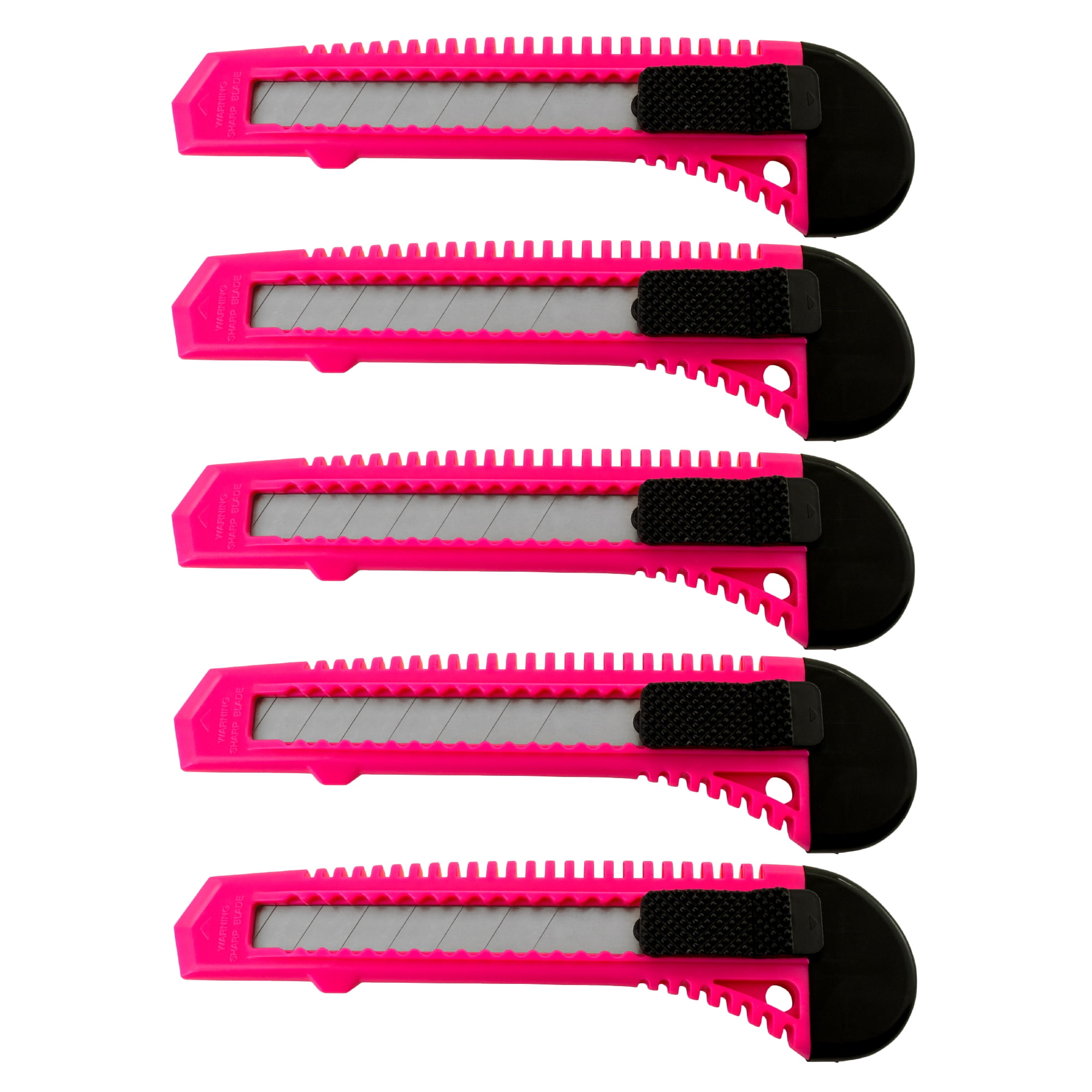 5x Bulk Utility Knife Box Cutters Snap Off Blade Neon Pink - Walmart.com