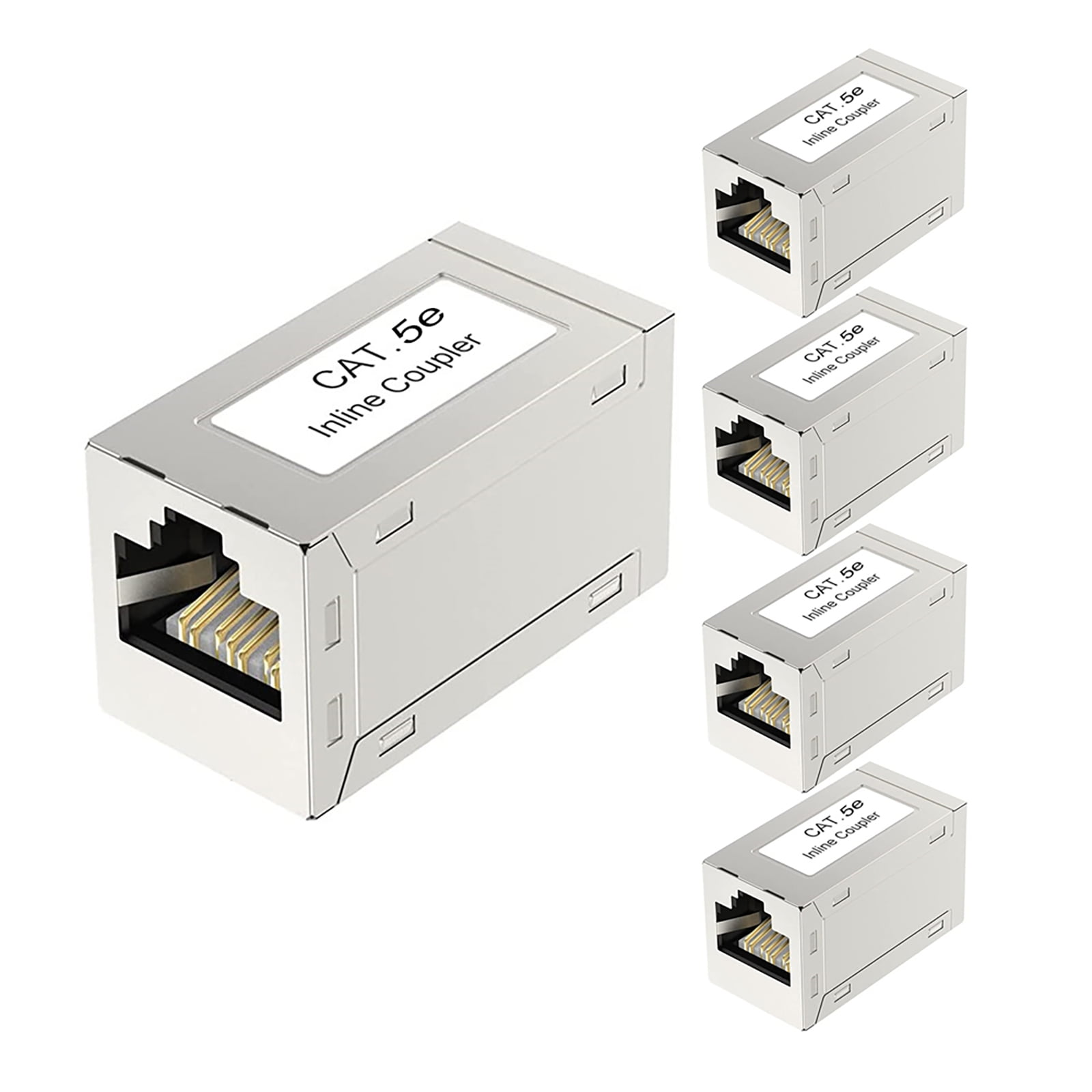 5x Cat5e Keystone Coupler Jack Wall Plate, RJ45 Couplers Female to ...