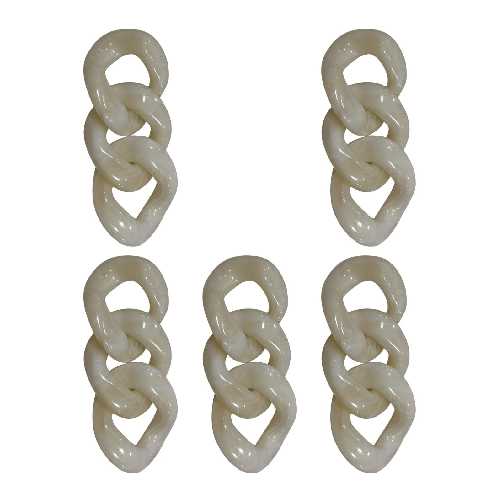 5x Chunky Acrylic Linking Rings Chain Twist Curb Chain Link Connectors ...