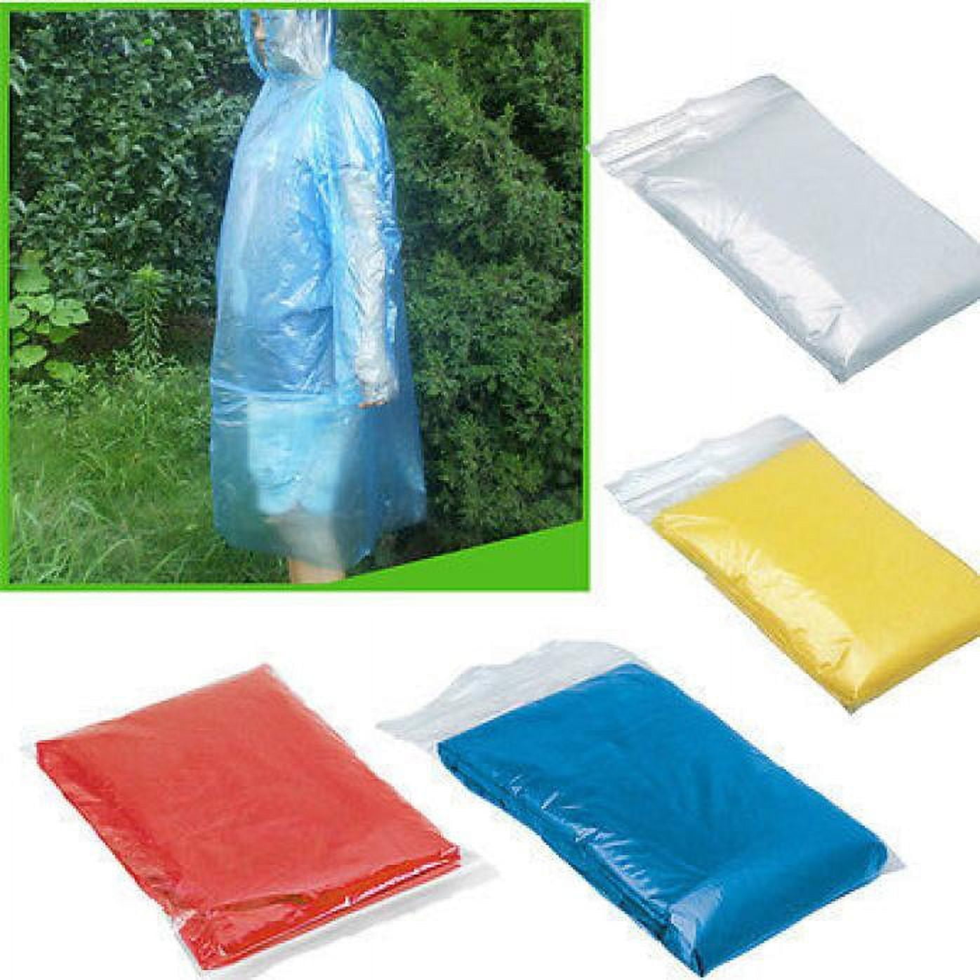 5x Disposable Adult Emergency Rain Coat Poncho Hiking Camping Hood ...