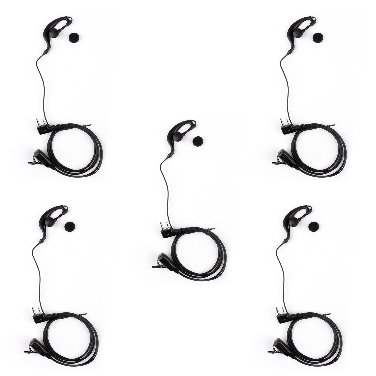 5x Ear-Hook Earpiece Headset PTT For Icom IC-F3 IC-F4 IC-U12 V8 V82 F21 ...