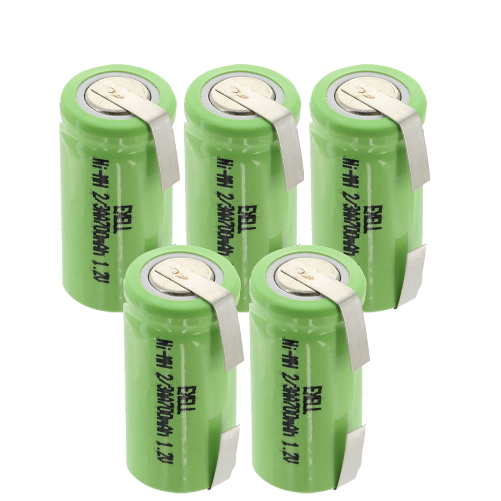 5x Exell 2/3AA NiMH 700mAh 1.2V Flat top Rechargeable Battery with Tabs - Walmart.com