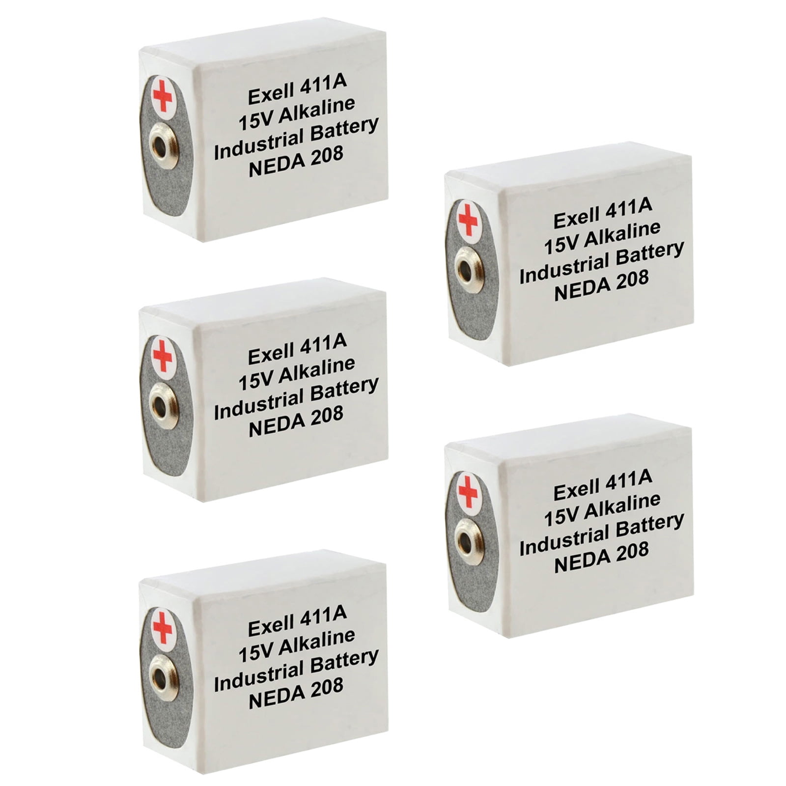 5x Exell 411A Alkaline 15V Battery Compatible with NEDA 208, 10F20 ...
