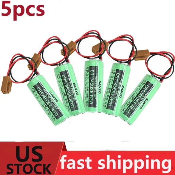 5x FANUC BATTERY A98L-0031-0012 for SANYO CR17450SE-R 3V PLC INDUSTRIAL ...