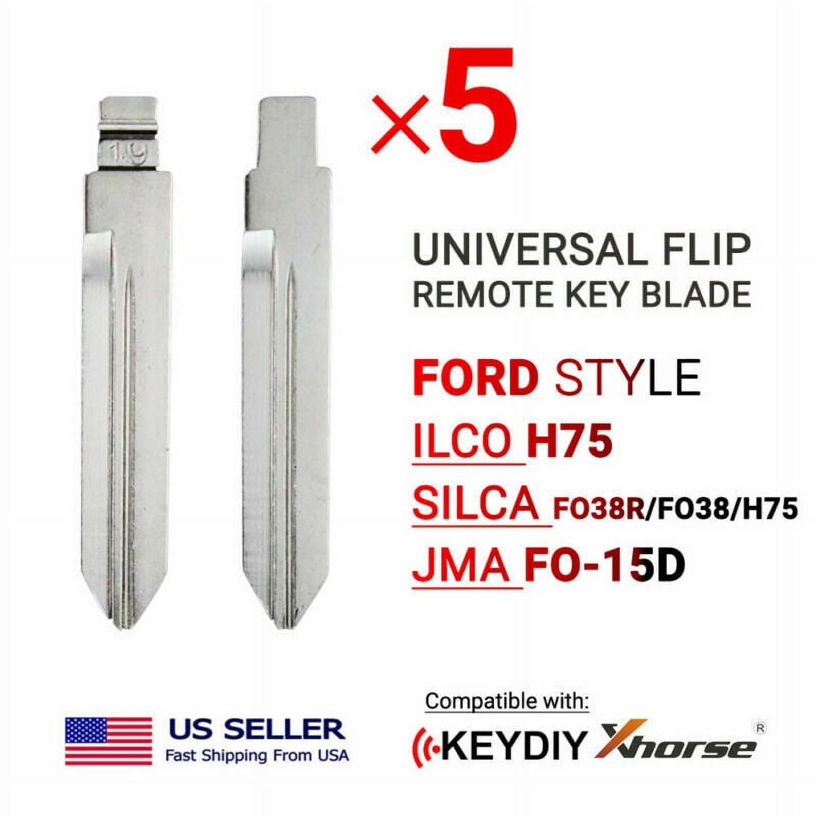 5x Flip Remote Key Blades for Xhorse Keydiy Ford Type H75 FO38R/FO38 ...