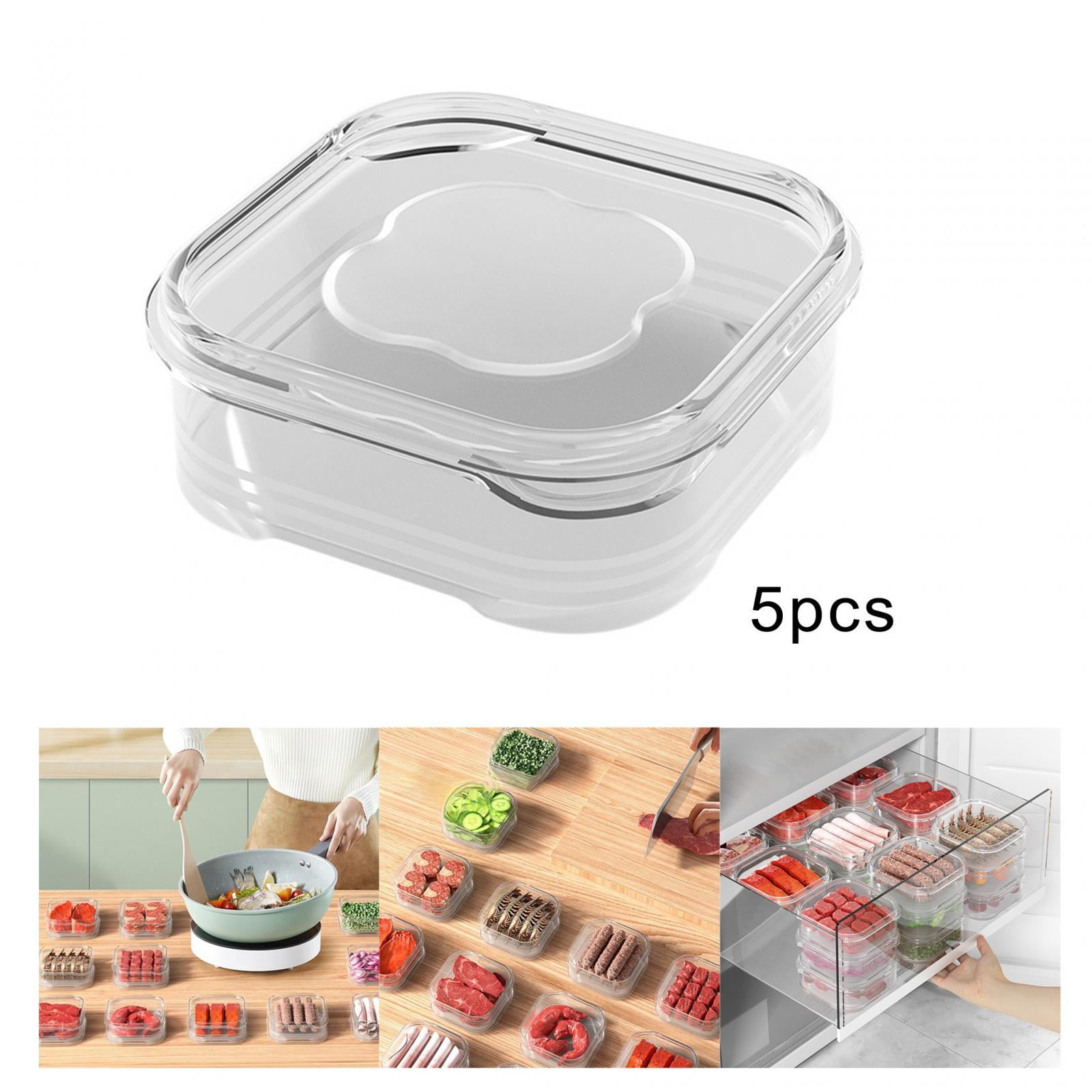 5x Fresh Container Meal Prep Container Meat Freezer Containers Fridge ...