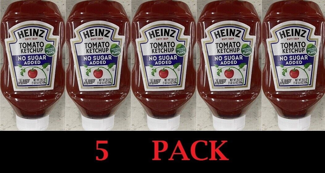 5x Heinz Tomato Ketchup VALUE BULK Size Bottle Tub 29.5oz NO SUGAR ...