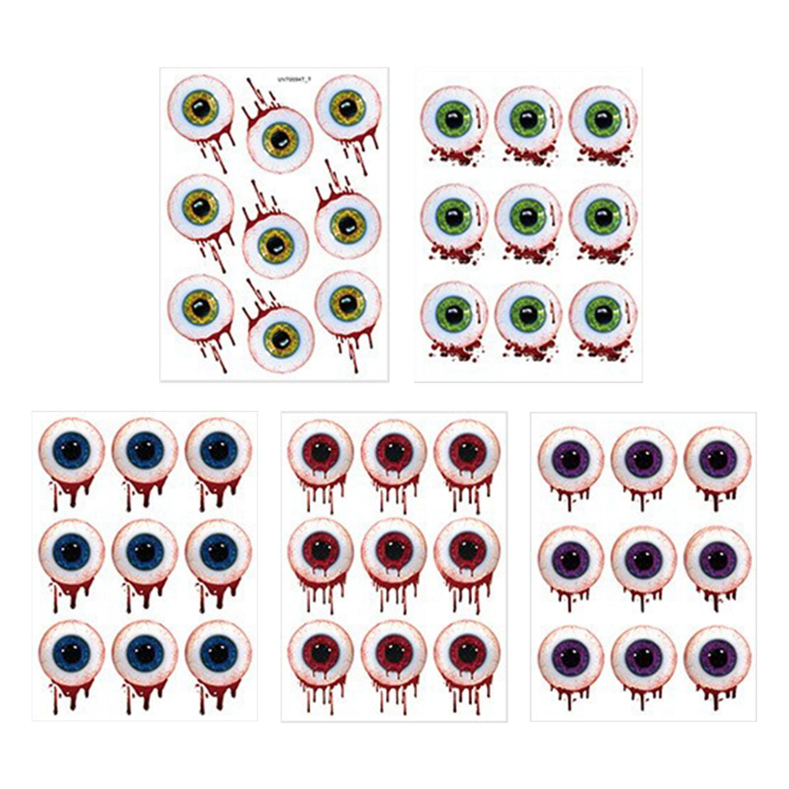 5x Horror Eyes Ball Stickers Halloween Eyeball Stickers Decals Paper ...