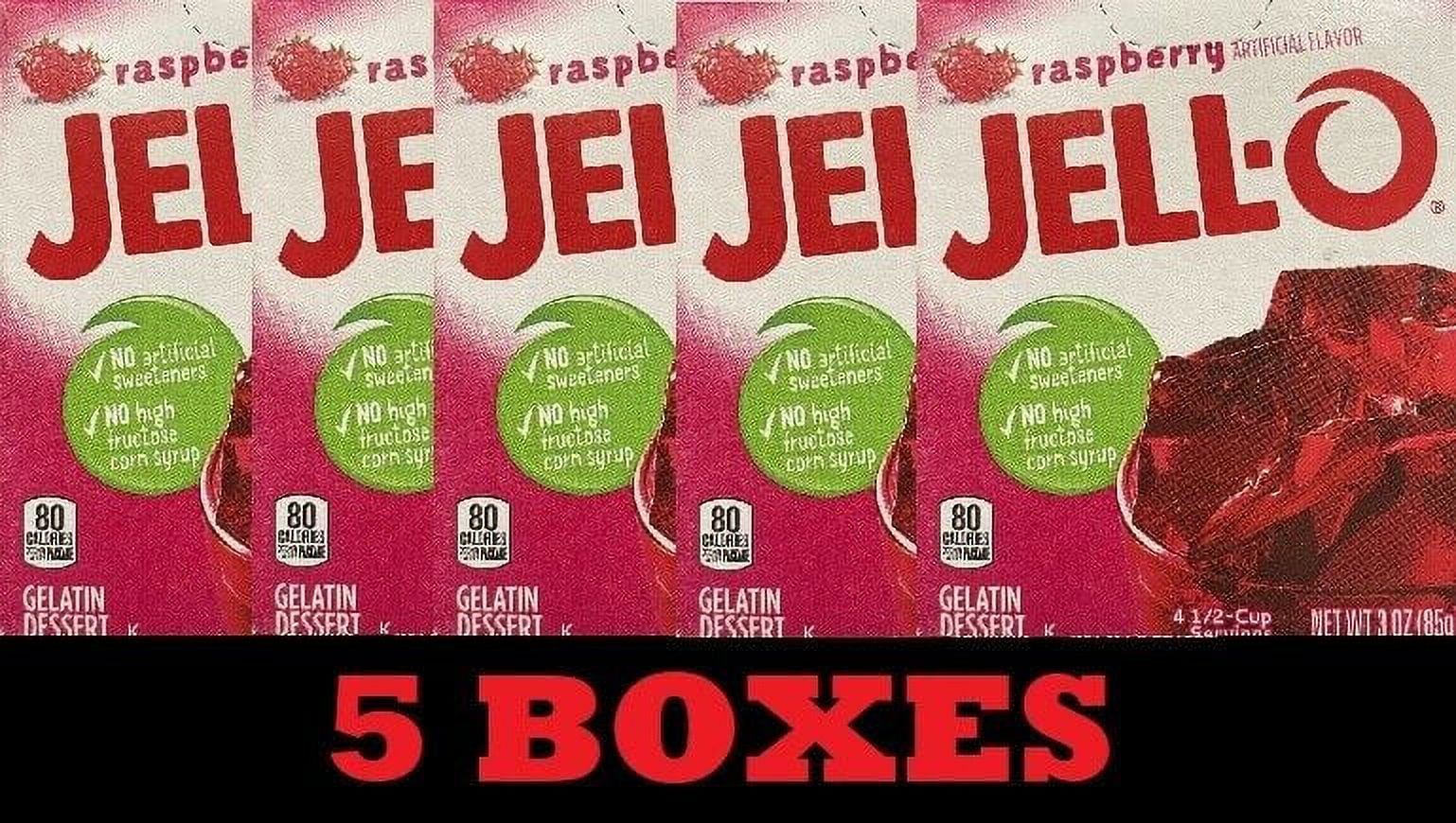 5x Jello Raspberry Gelatin Dessert 3 oz Box Jell-O - 5 BOXES PACKS ...