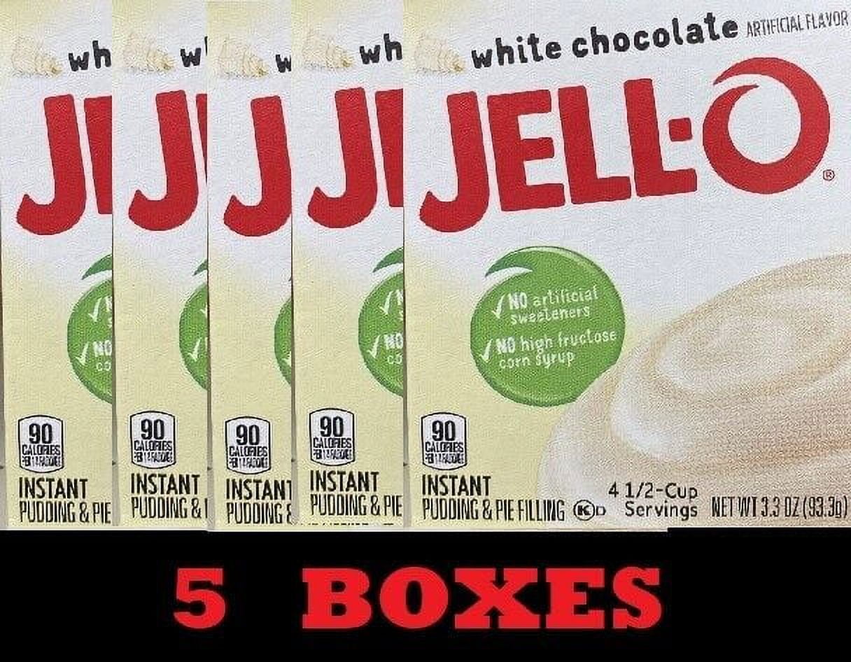 5x Jello WHITE CHOCOLATE Instant Pudding & Pie Filling Dessert Mix 3 ...