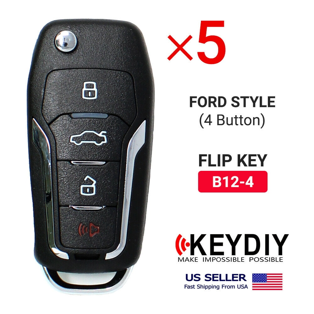 5x KEYDIY KD Universal Flip Remote Key Ford Style B-Series 4 Buttons ...