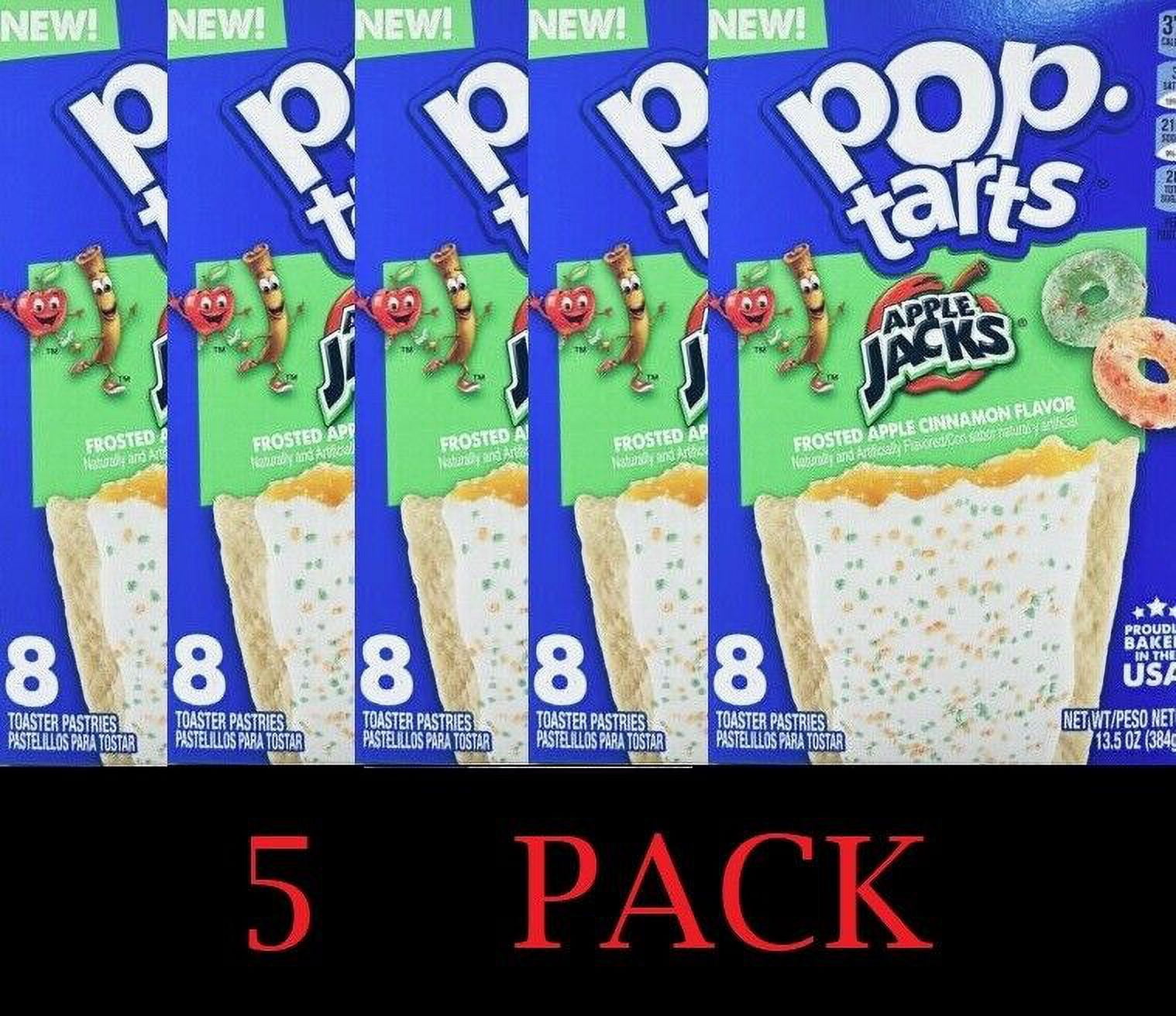 5x Kellogg's Pop Tarts FROSTED APPLE JACKS Toaster Pastries 8 Count 13. ...