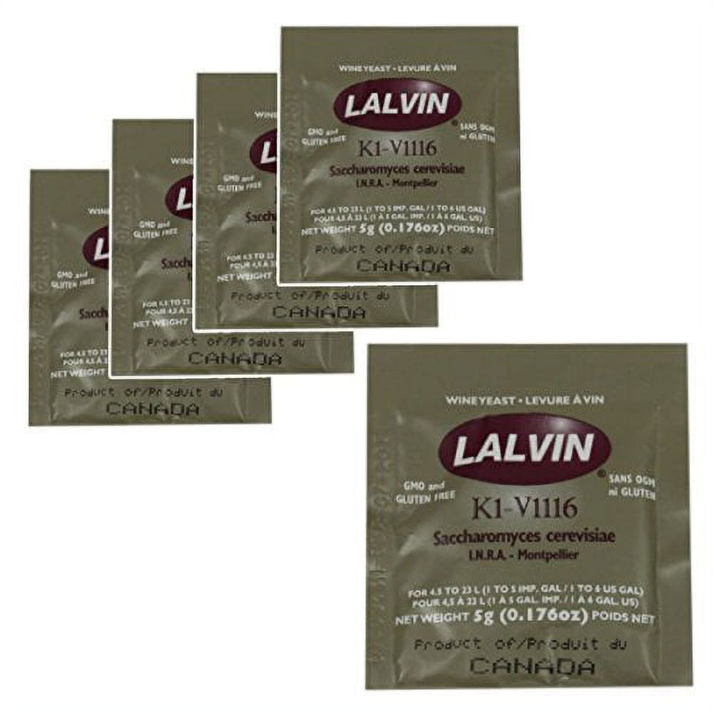5x Lalvin ICV K1 V1116 Yeast White Wine 5g Sachet Homebrew Wine Making ...