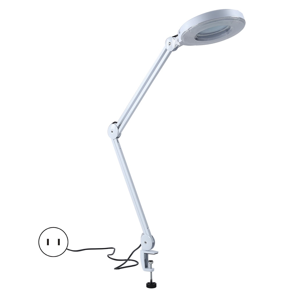 5x Magnifying Lamp with LED Light & Clamp - White: Perfect for Cosmetic ...