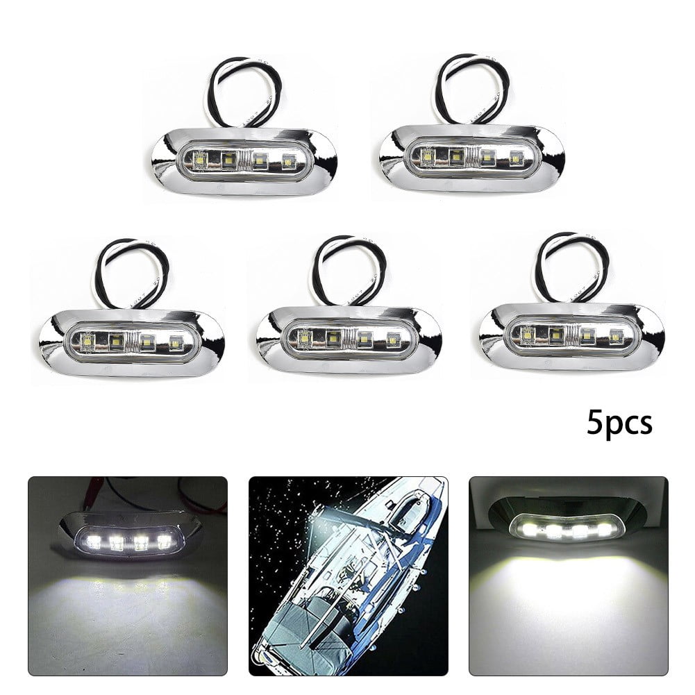 5X Marine Led Courtesy Lights Cabin Deck Walkway Stair Light White 12V ...