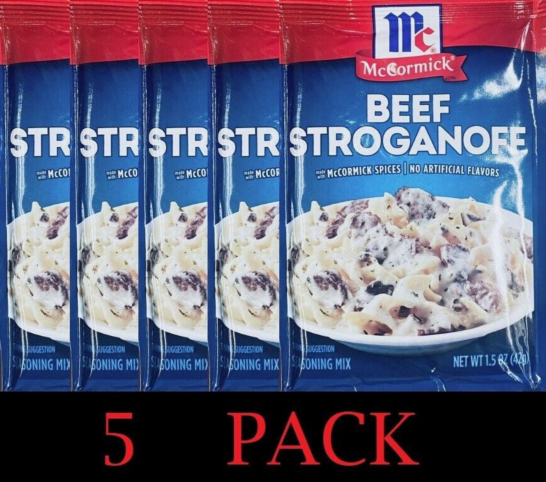 5x McCormick BEEF STROGANOFF Seasoning Mix Savory Spices 1.5 oz Packet ...