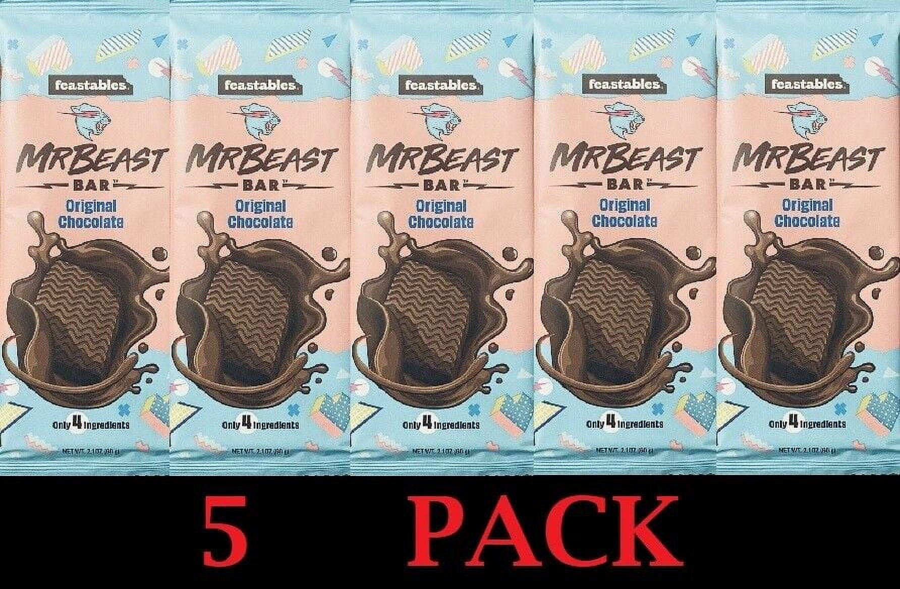5x Mr Beast Feastables ORIGINAL CHOCOLATE Bar 2.1 oz - FREE SHIP - 5 ...