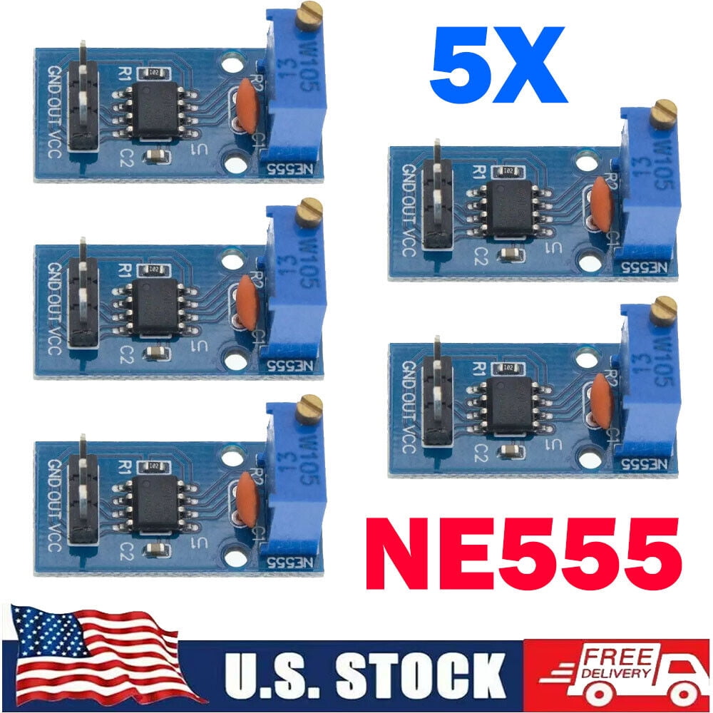 5x NE555 Duty Cycle Pulse Frequency Adjustable Square Wave Generator ...