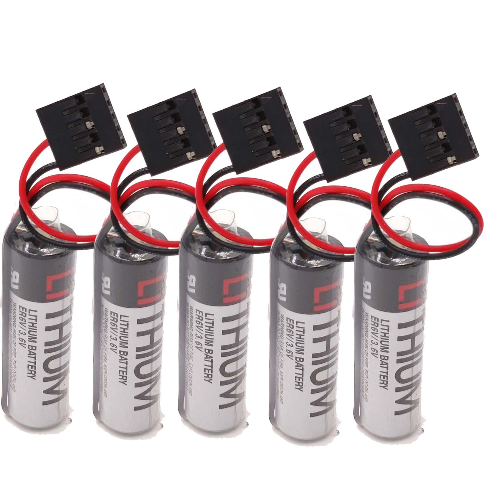 5x NEW er6v battery ER6VC3N ER6V/3.6V 2Ah+JAE5PIN The PLC battery CNC ...