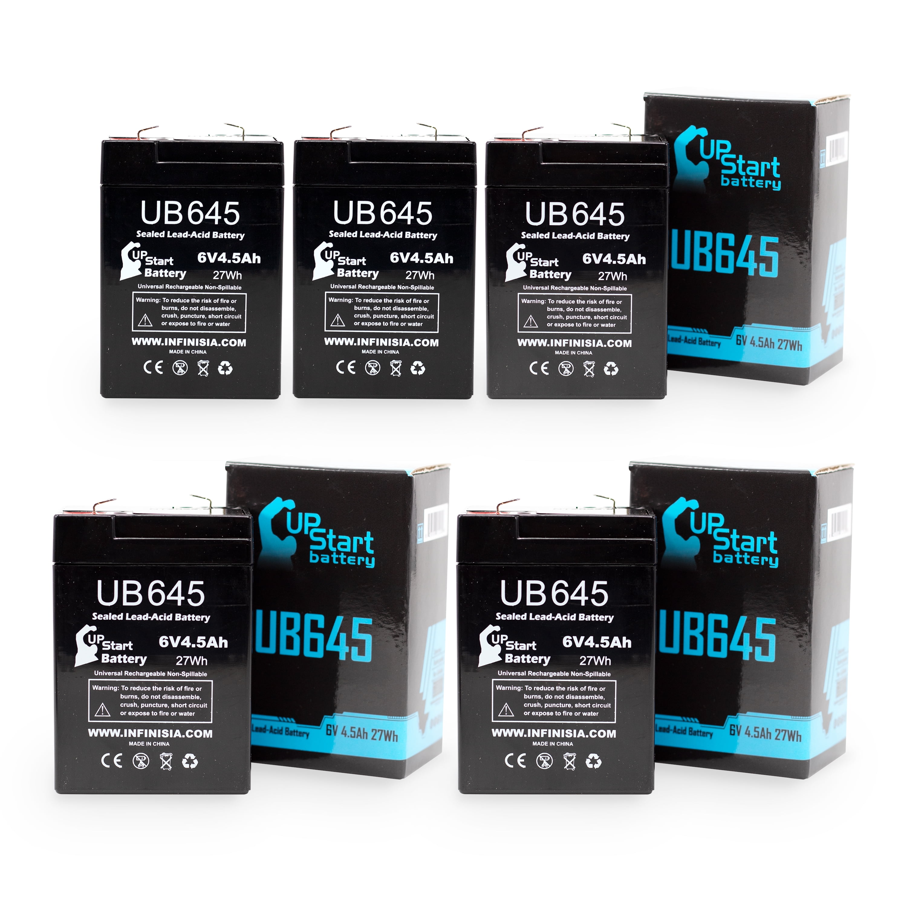 5x Pack - Compatible Cas Medical 9000 Battery - Replacement UB645 ...