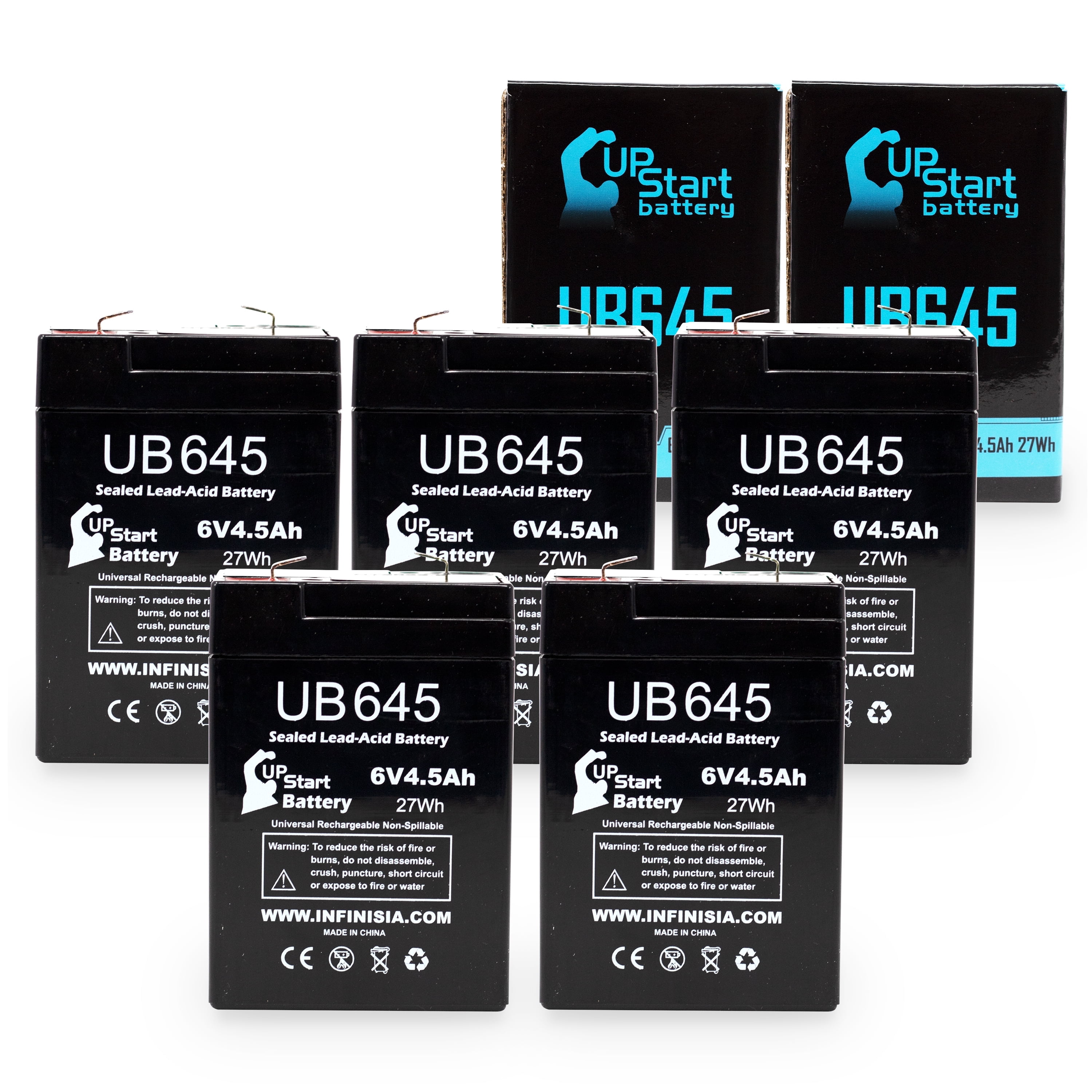 5x Pack - Compatible Emergilite M1000 Battery - Replacement UB645 ...