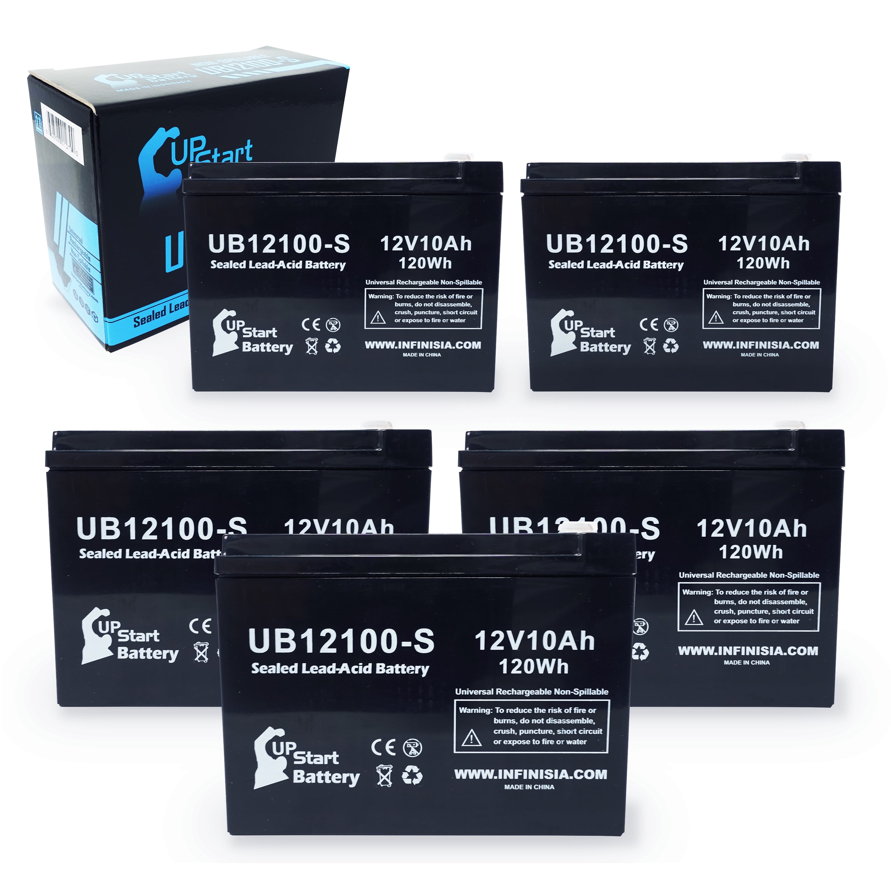 5x Pack - Compatible GT GT-300 Battery - Replacement UB12100-S ...