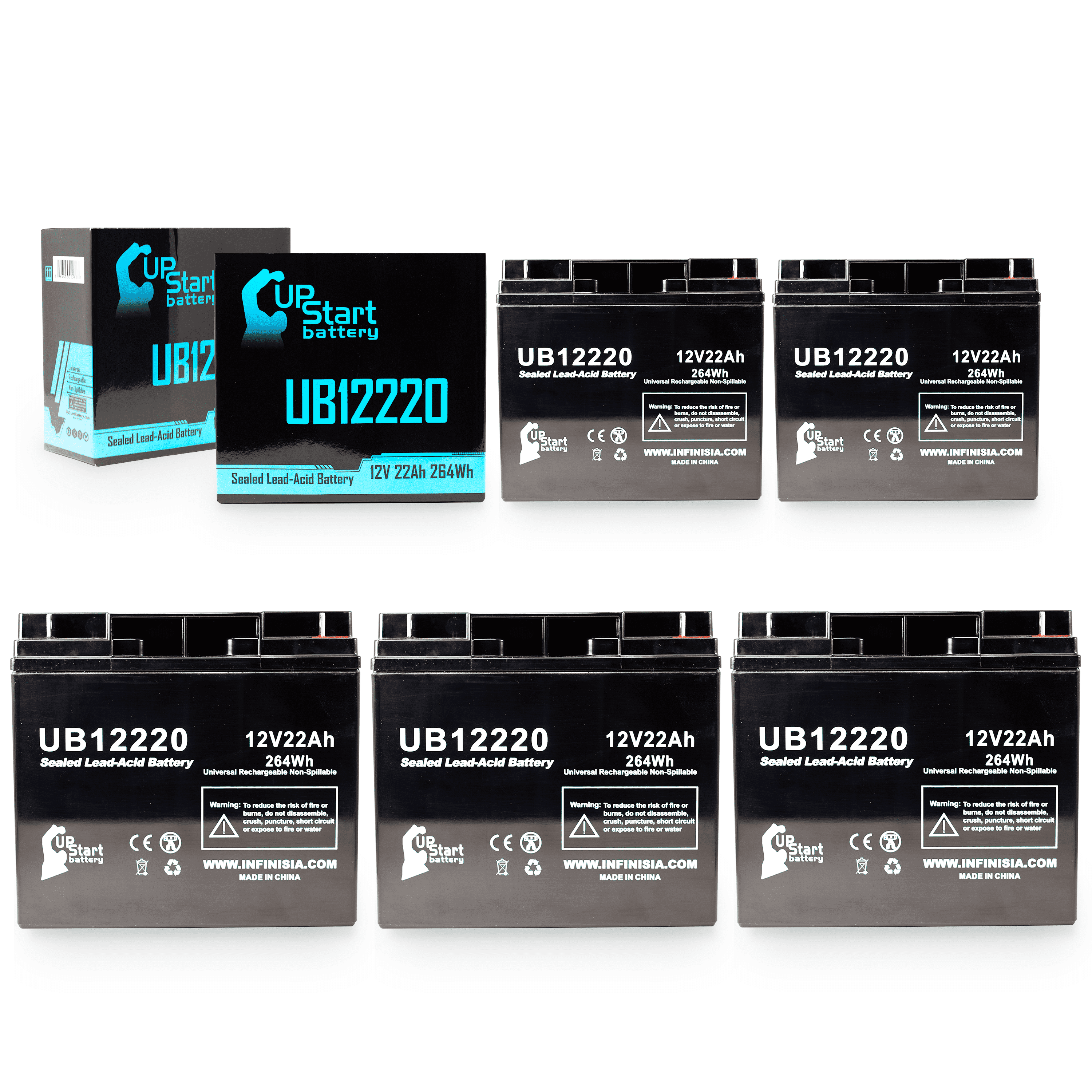 5x Pack - Compatible Merich Batteries 400 Battery - Replacement UB12220 ...