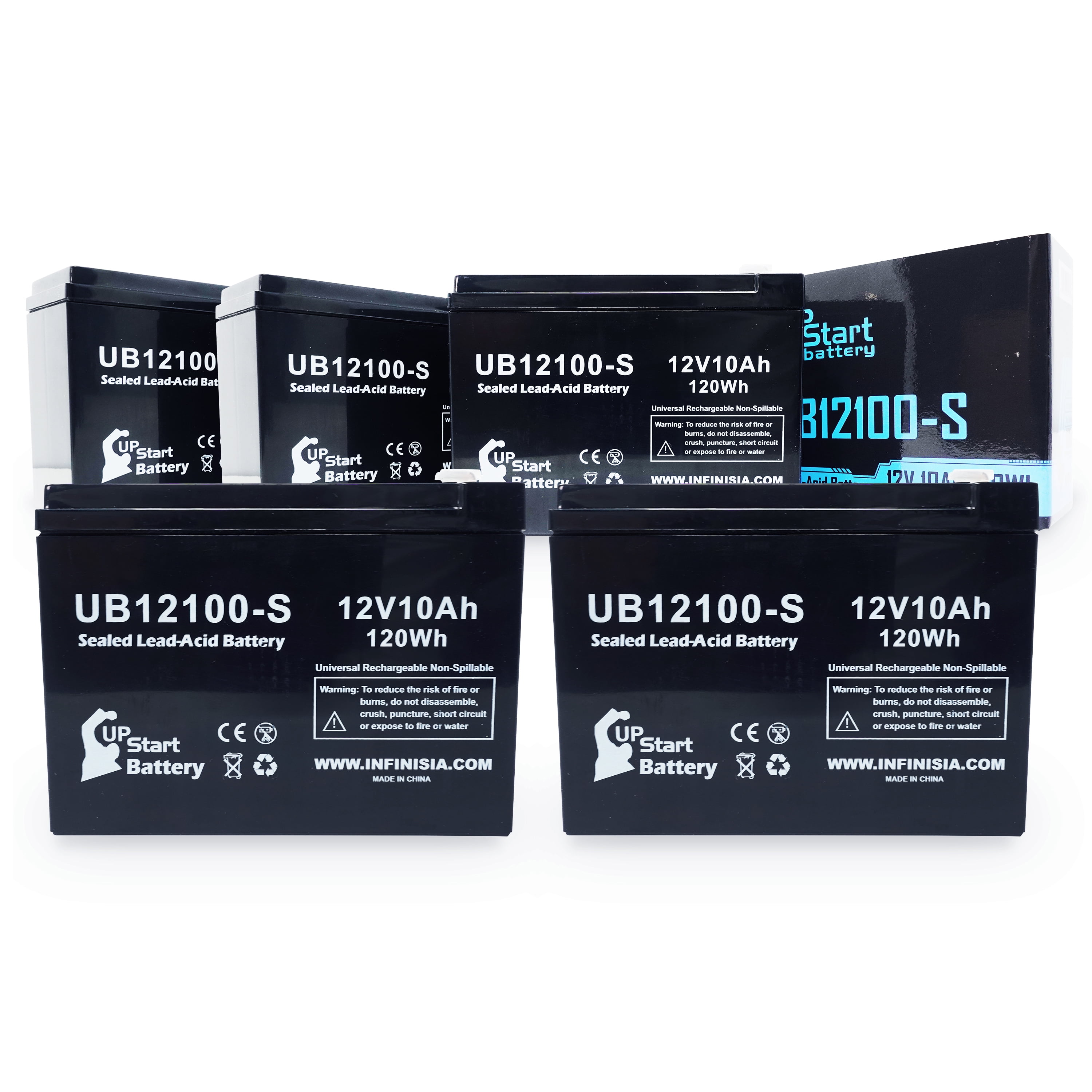 5x Pack - Neuton Mowers CE6 Battery Replacement - UB12100-S Universal ...