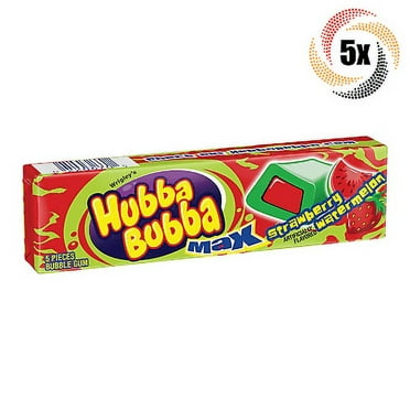 Hubba Bubba Max Strawberry Watermelon Bubble Gum, 5 Piece (Pack of 18 ...