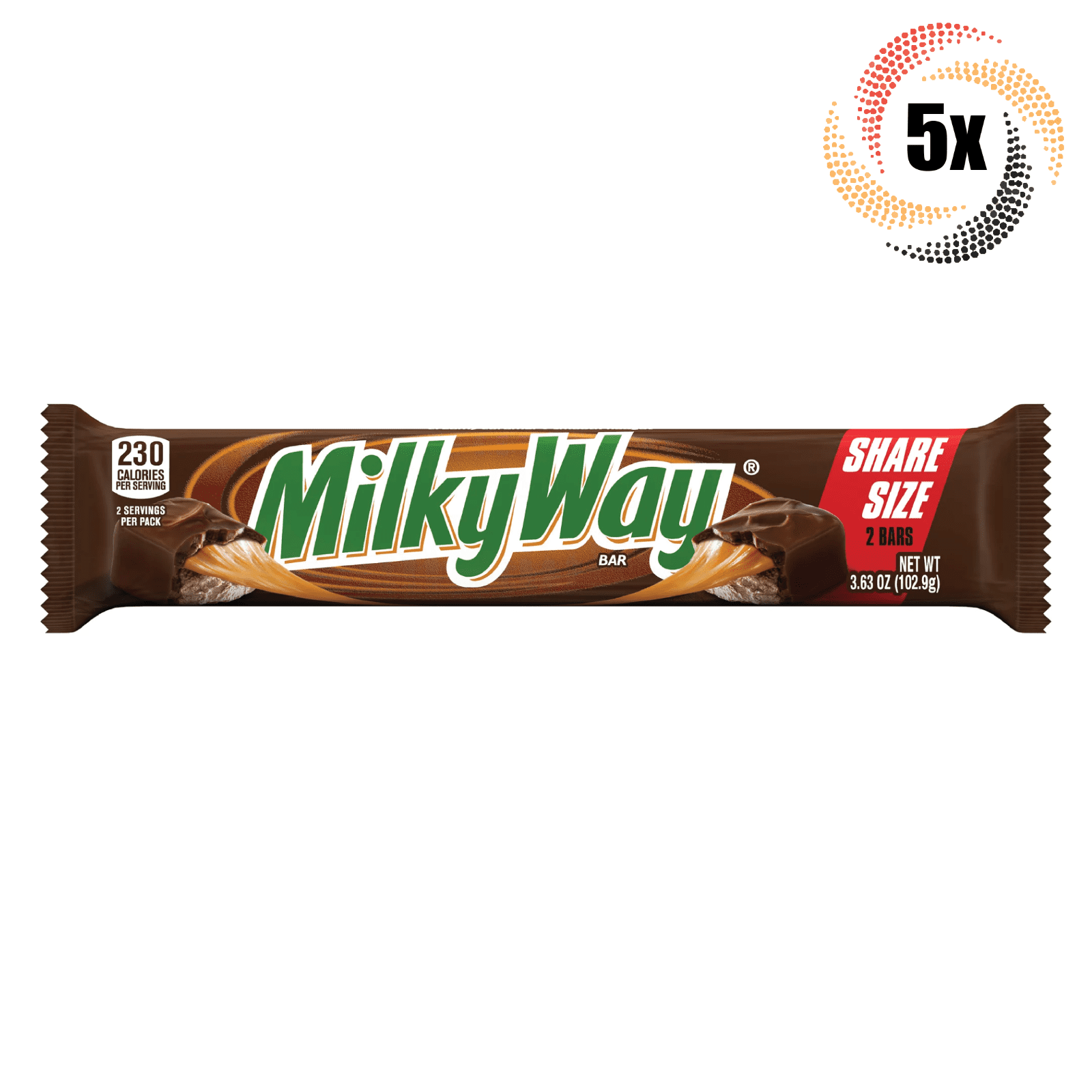 5x Packs Milky Way Original Candy | 2 Bars Per Pack | 3.63oz | Fast ...