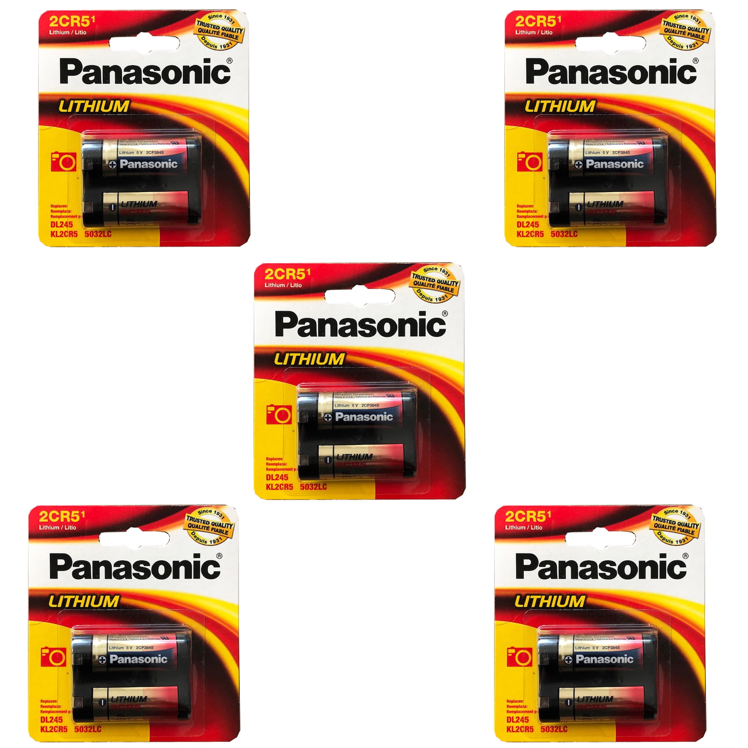 5x Panasonic 6V 2CR5 Photo Lithium Battery Compatible with RL2CR5-1 ...