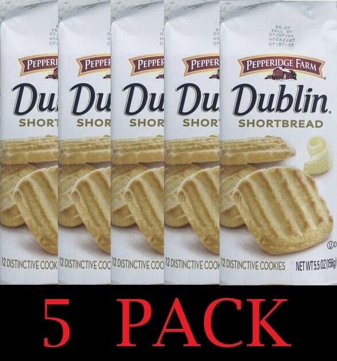 5x Pepperidge Farm DUBLIN SHORTBREAD Buttery Cookies 5.5 oz Bag - 5 ...